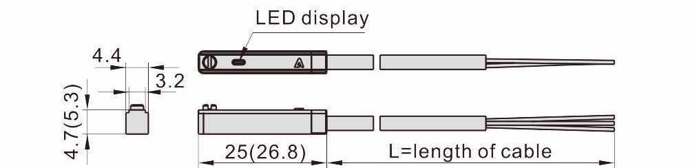 Senzor magnetic REED tip G cu 2 fire 2m seria CMS - CMS-G-020